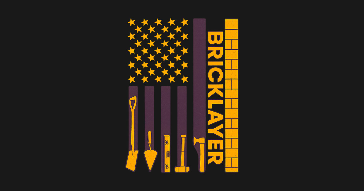 brick layer american flag - Bricks - T-Shirt | TeePublic