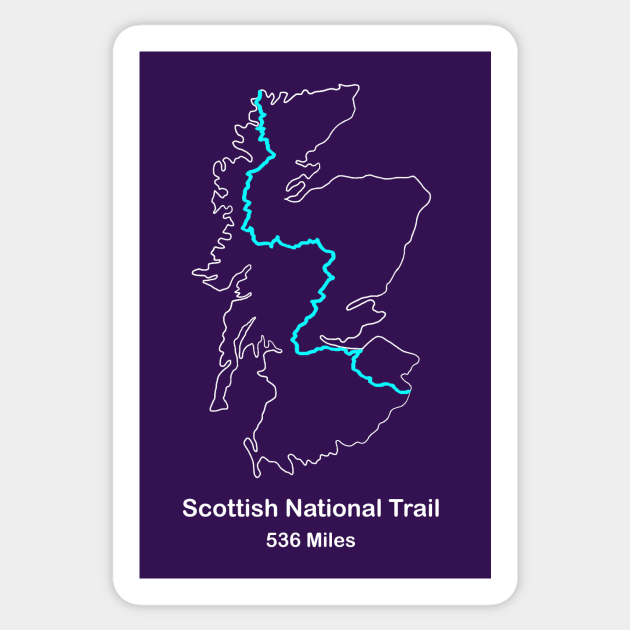 Route Map of the Scottish National Trail - Scotland - Sticker | TeePublic