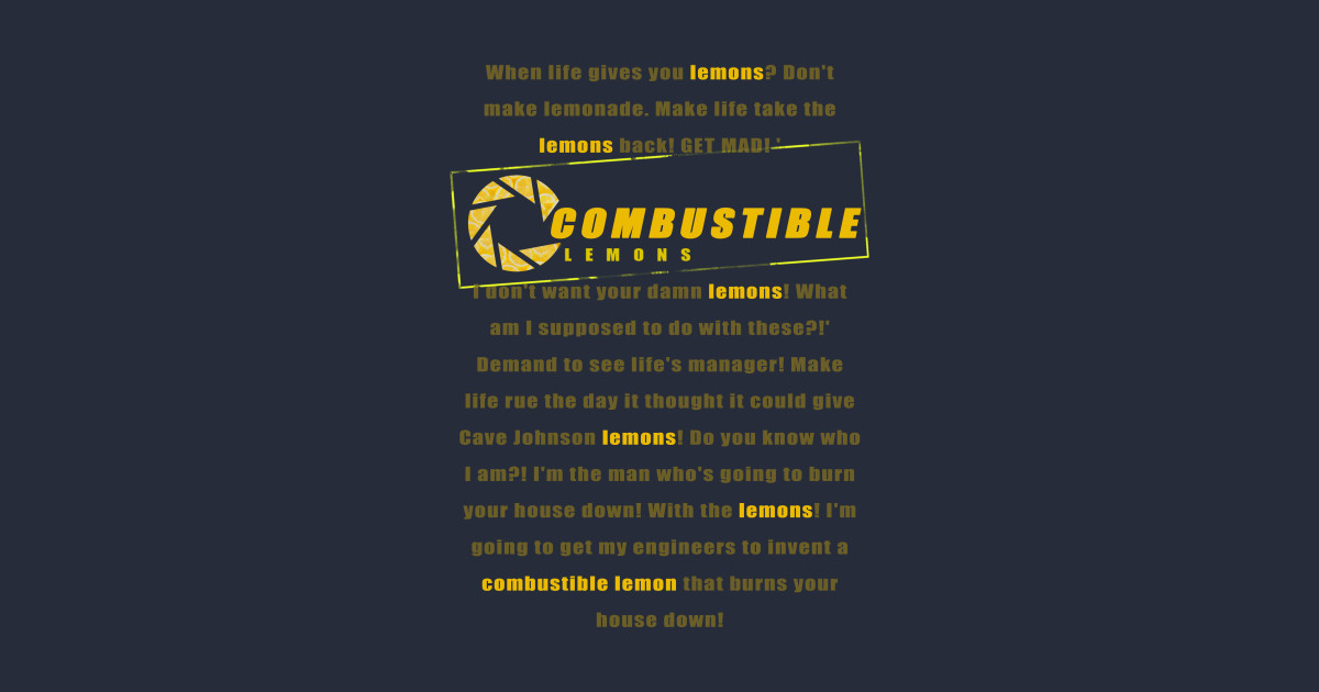 Combustible lemons - Portal - T-Shirt | TeePublic