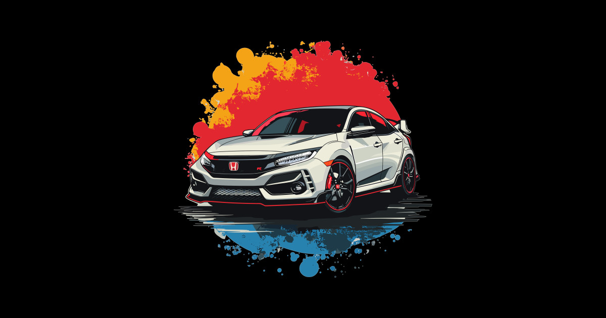 Honda Civic Type R - Tshirtdesign - Sticker | TeePublic
