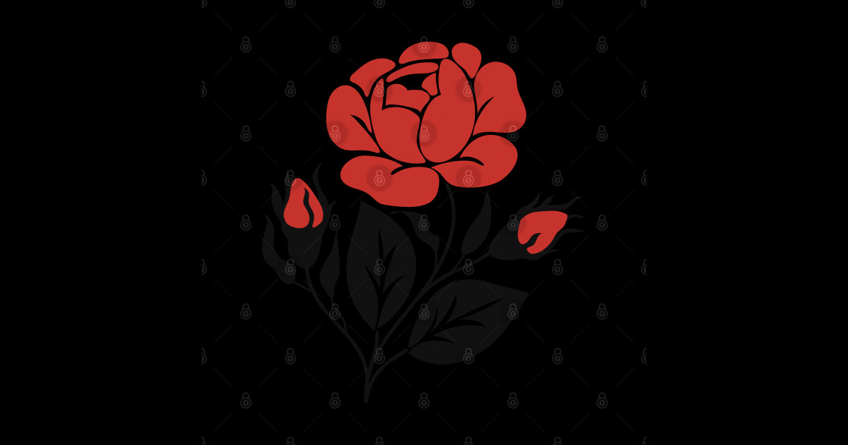 Print with Red Rose Inspired by Ukrainian Traditional Embroidery ...