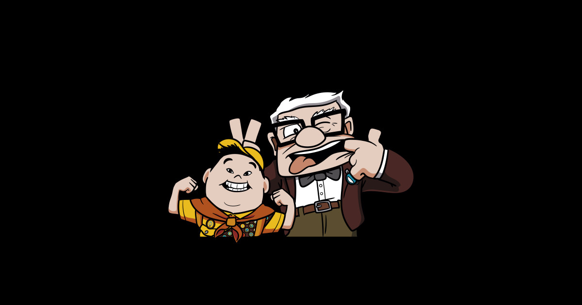 Carl and Russell - Up - Sticker | TeePublic