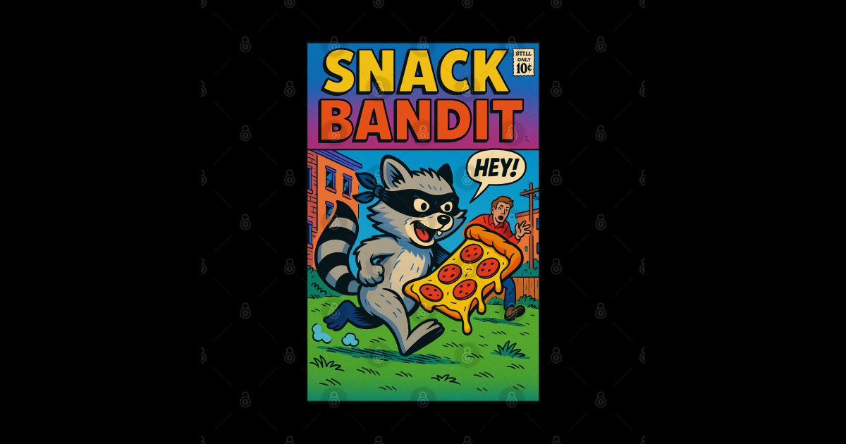 Snack Bandit - Raccoon - Raccoon Meme - Posters and Art Prints | TeePublic