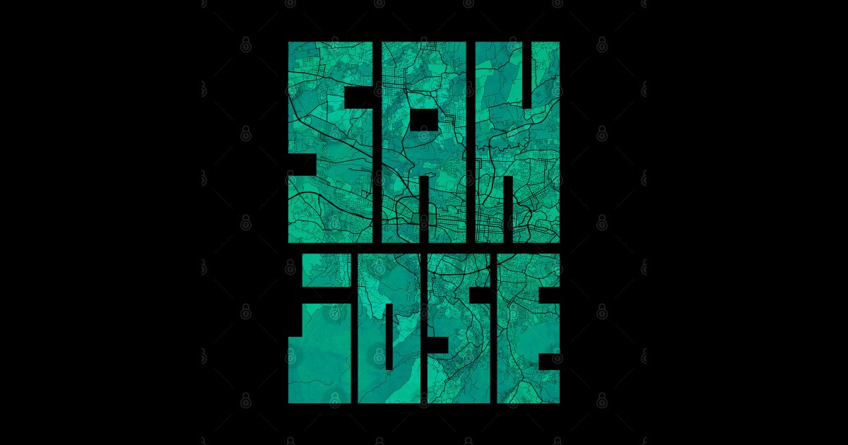 San Jose, Costa Rica City Map Typography - Watercolor - San Jose ...