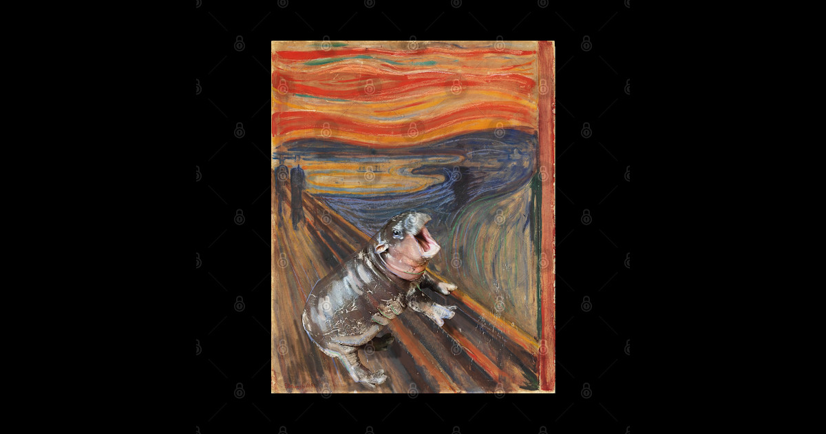 Moo Deng Scream - Moo Deng - Posters and Art Prints | TeePublic