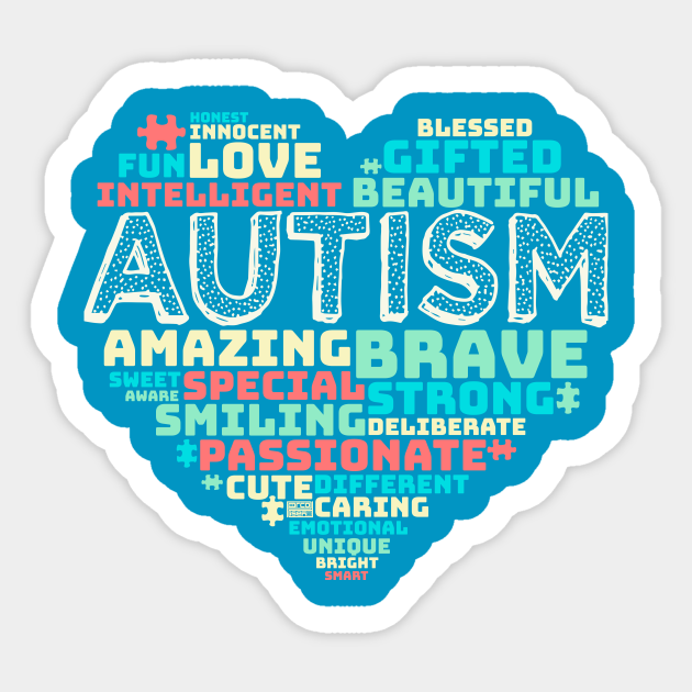 Colorful Heart Puzzle Autistic Love Autism Awareness - Autism Awareness ...