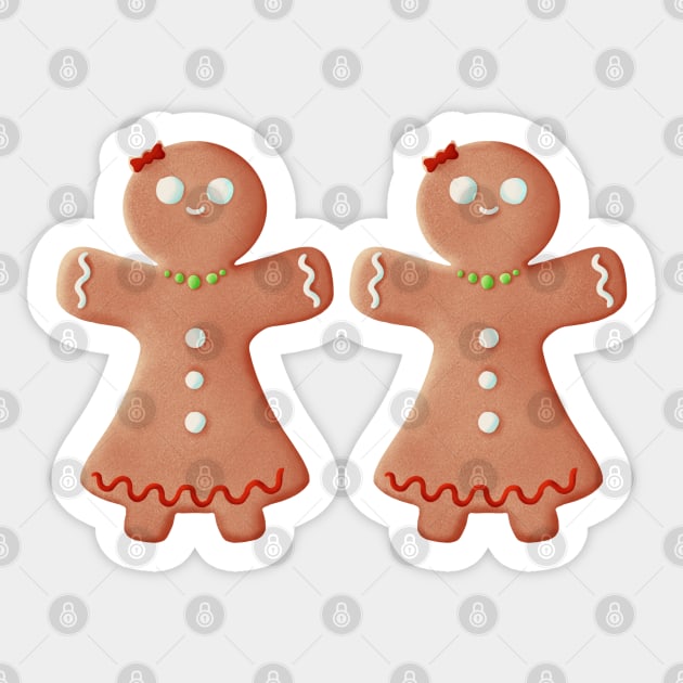 Gingerbread girls couple lgbt - Lgbt Couple - Sticker | TeePublic