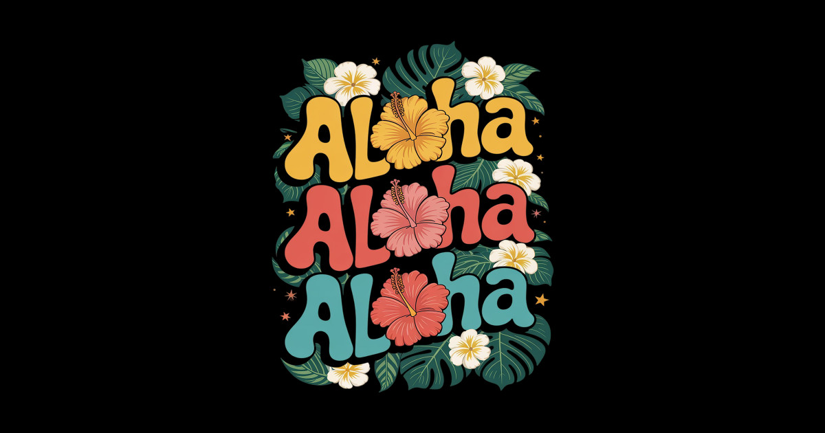 Aloha Hawaiian Summer Vacation Shaka Hibiscus Kids Girl - Aloha ...