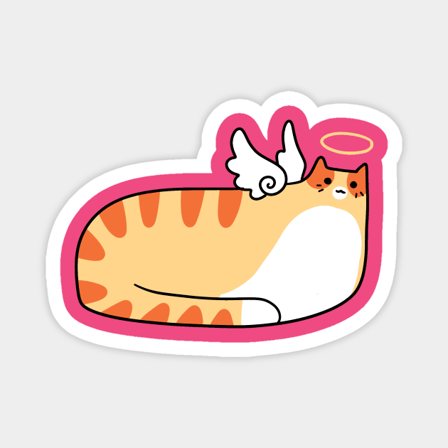 Chubby Angel Tabby Cat - Tabby - Magnet | TeePublic