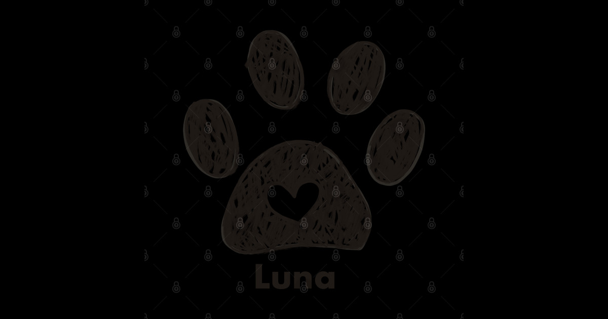 Luna name made of hand drawn paw prints - Luna Name Made Of Hand Drawn ...