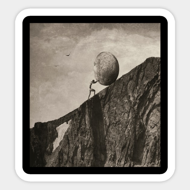 sisyphus old art - Sisyphus - Sticker | TeePublic