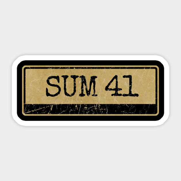 Aliska text black retro - Sum 41 - Sum 41 - Sticker | TeePublic