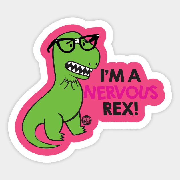 NERVOUS REX DINO - Dinosaur - Sticker | TeePublic