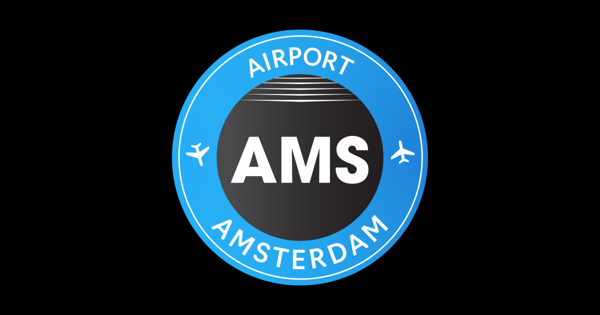 AMS airport blue - Amsterdam City - Sticker | TeePublic