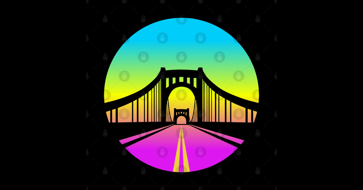 Pittsburgh bridge gradient - Pittsburgh - Sticker | TeePublic