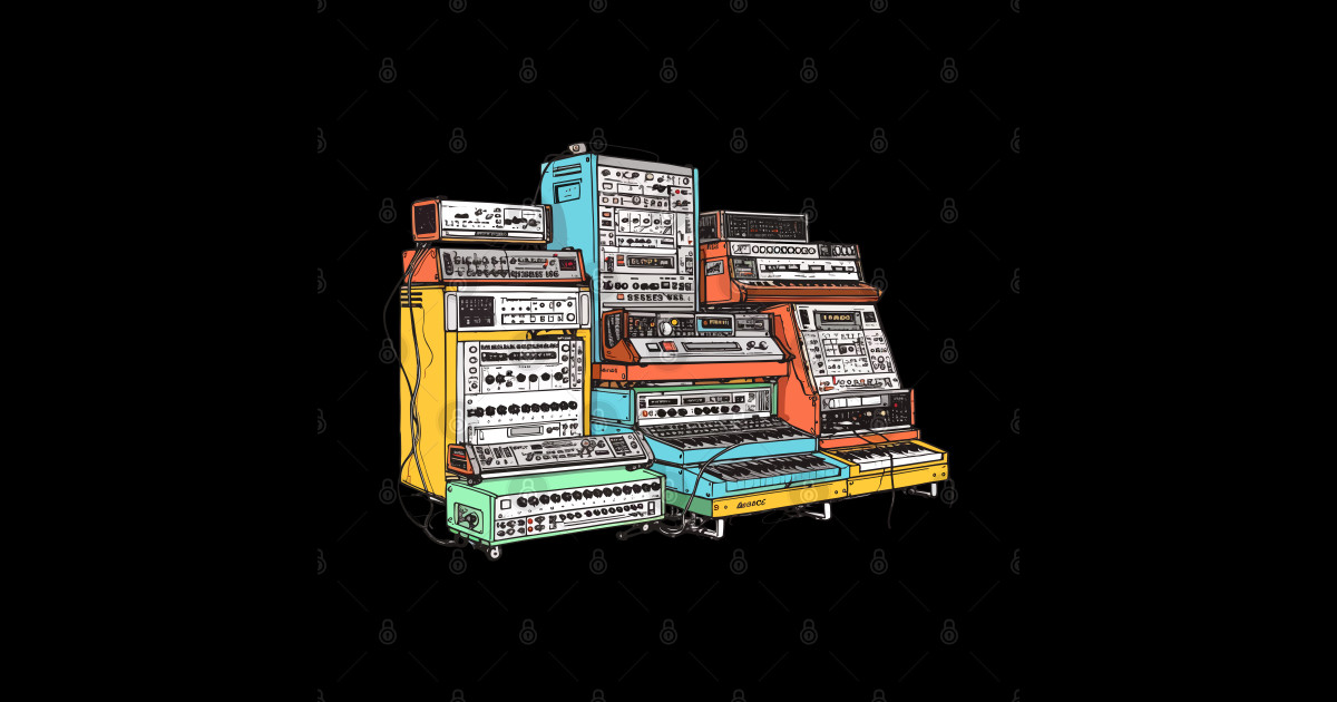 Modular Synthesizer - Aesthetic Fan Design - Synthesizer - Sticker ...