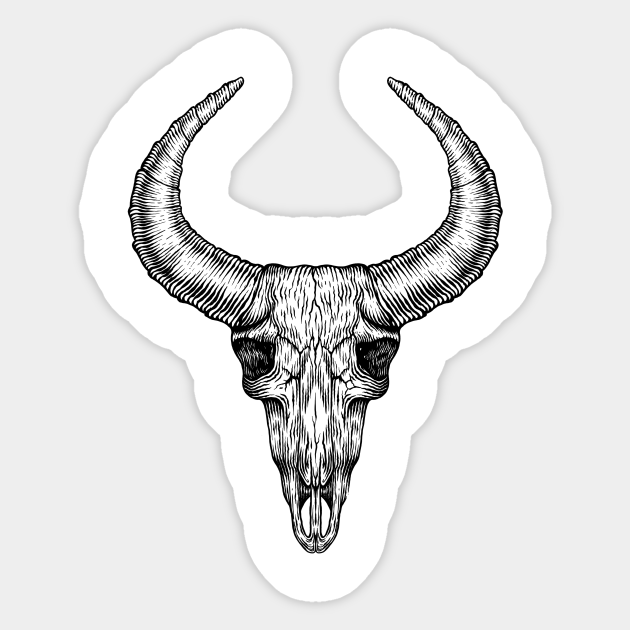 Bull skull - Bullskull - Sticker | TeePublic