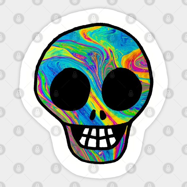 Swirl Rainbow Skull - Skull - Sticker | TeePublic