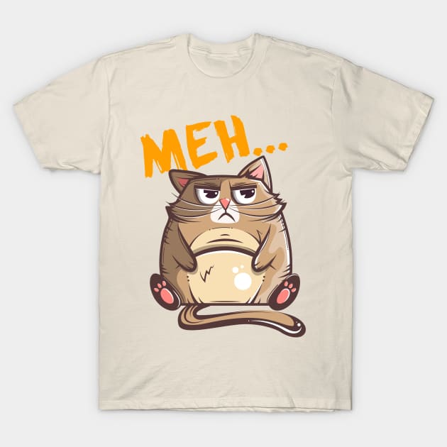 kawaii meh cat - Cats - T-Shirt | TeePublic