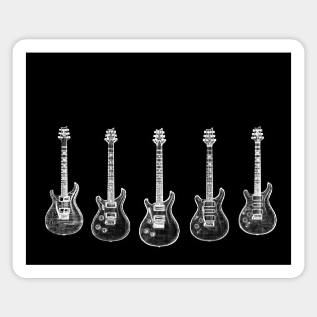 String of Guitars - Guitar - Sticker | TeePublic