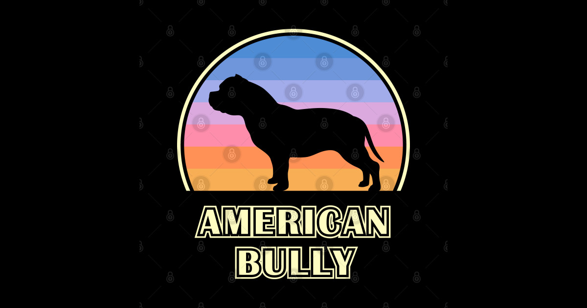 American Bully Vintage Sunset Dog - American Bully - Sticker | TeePublic