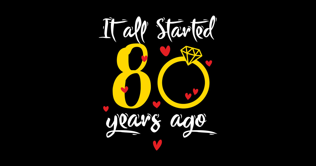 Wedding Anniversary 80 Years Together Golden Family Marriage Gift For Husband And Wife - 80th ...