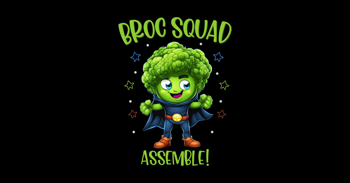 Broc Squad, Adorable Vegan Broccoli Hero for Plant-Based Fun - Vegan ...
