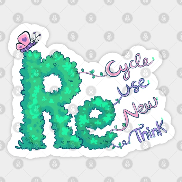 Recycle, Reuse, Renew, Rethink - Recycle Reuse Renew Rethink - Sticker ...