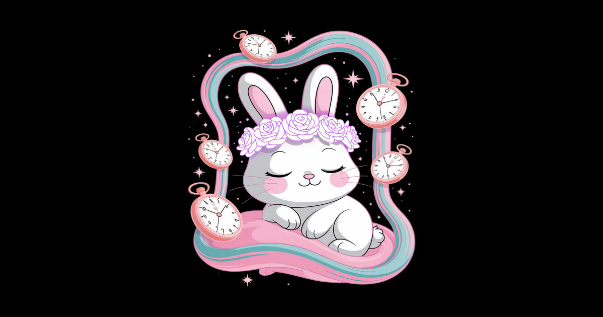 Cute Bunny Clock Weirdcore Pastel Creepy Dreamcore - Cute Bunny Clock ...