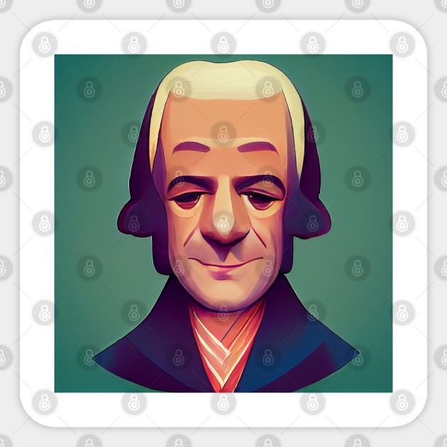 Adam Smith | Cartoon Style - Adam Smith - Sticker | TeePublic