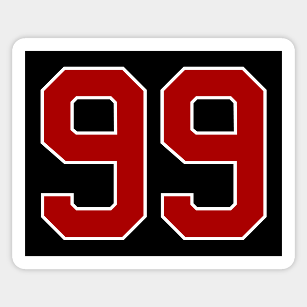 Red 99 - 99 - Sticker | TeePublic