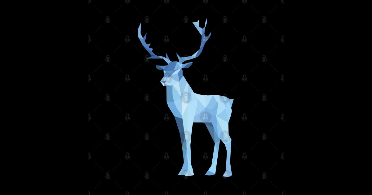 Geometric Stag in Ice Blue - Geometric Stag - Sticker | TeePublic