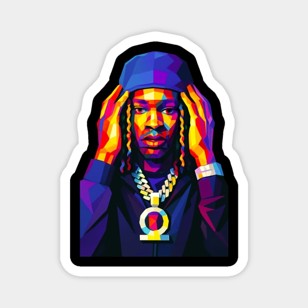 King Von Rapper Wpap Art - King Von - Magnet | TeePublic