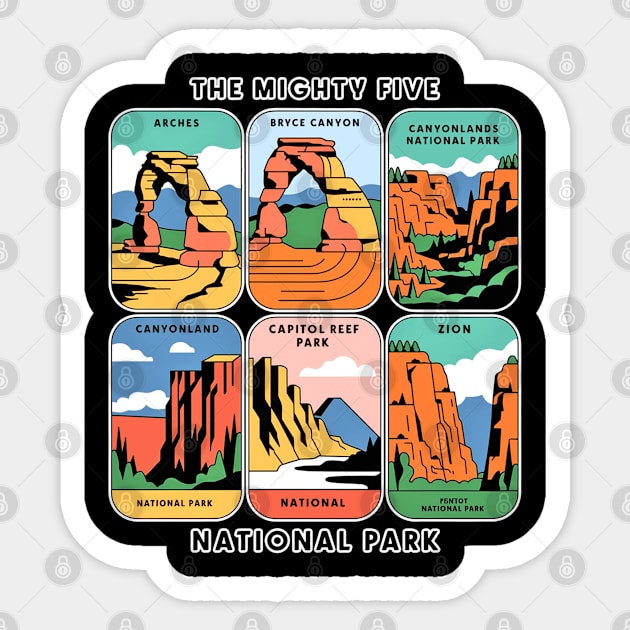 Big 5 Utah Mighty Five National Park - Big 5 National Park - Sticker ...