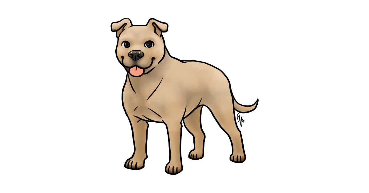 Dog - American Staffordshire Terrier - Natural Fawn - Amstaff - T-Shirt ...