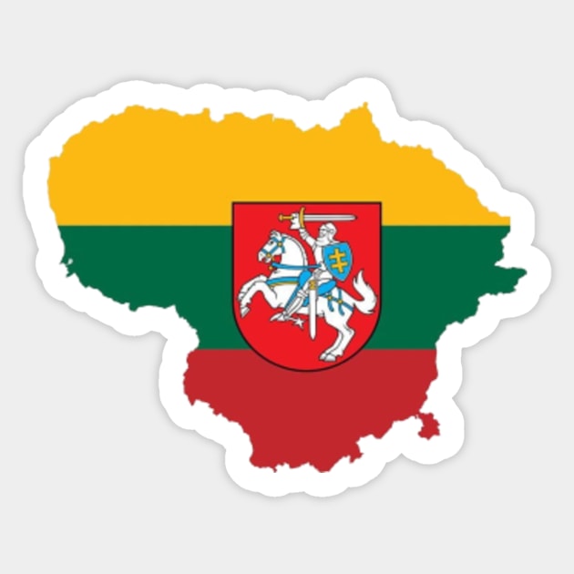 Lithuanian Flag with Coat of Arms - Lithuania - Sticker | TeePublic