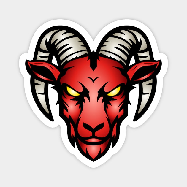 Red goat, animals logo, diablo, demon, zodiac sign - Goat - Magnet ...