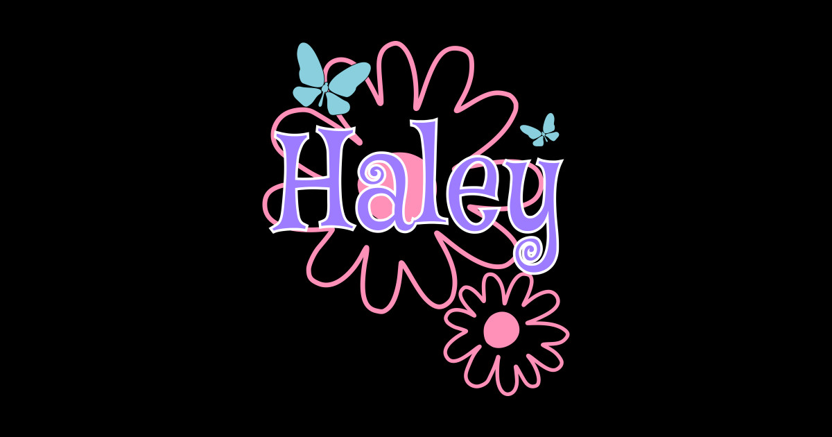 Haley Girls Name Daisy Butterflies - Haley Name - Sticker | TeePublic