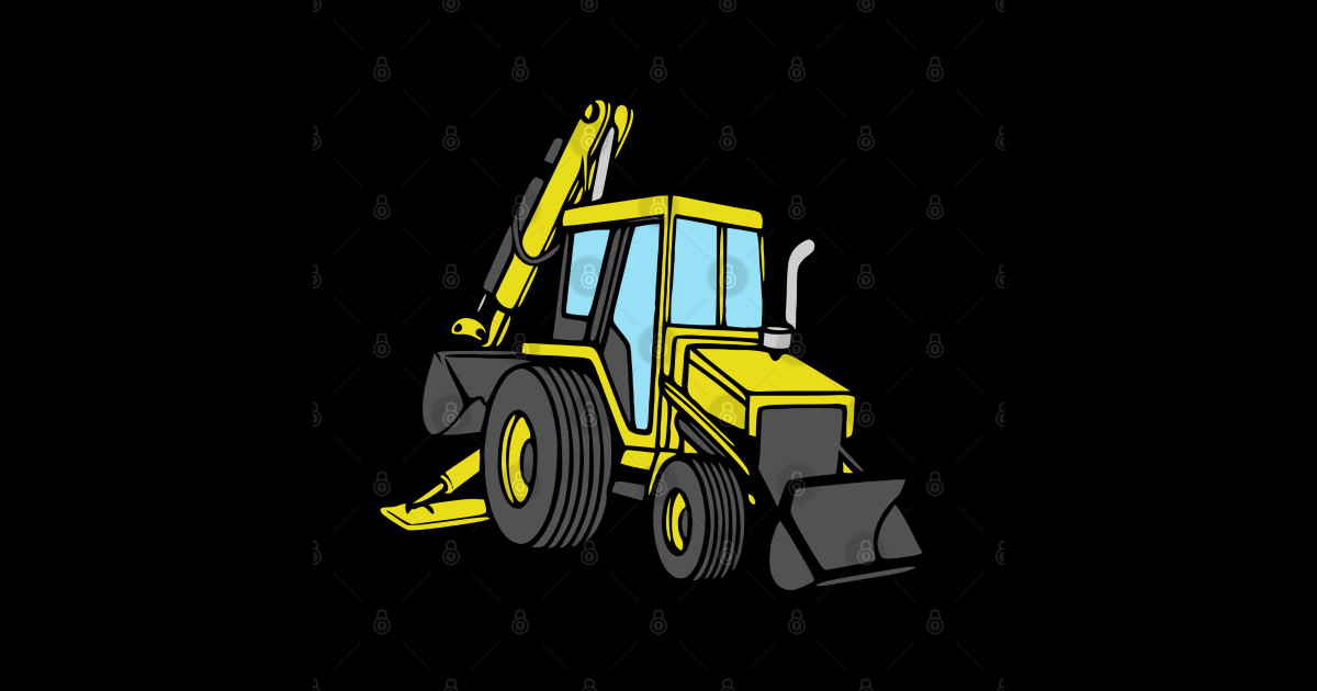 Construction Backhoe Loader - Backhoe - Sticker | TeePublic