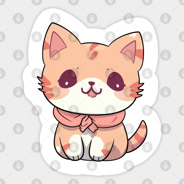 cute orange cat - Cute Cat - Sticker | TeePublic