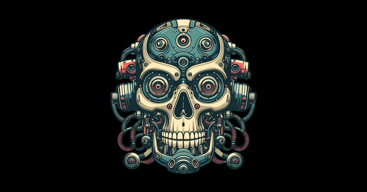Robot skull tattoo - Robot Skull - Sticker | TeePublic