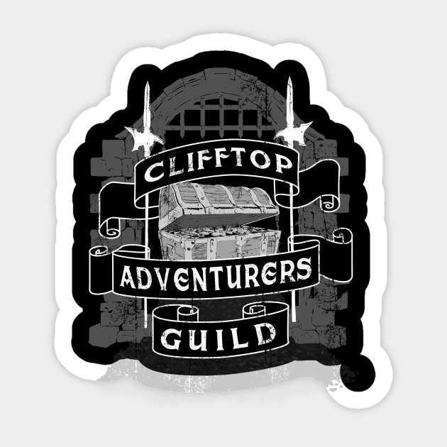 Clifftop Adventurers Guild - Dungeons And Dragons - Sticker | TeePublic