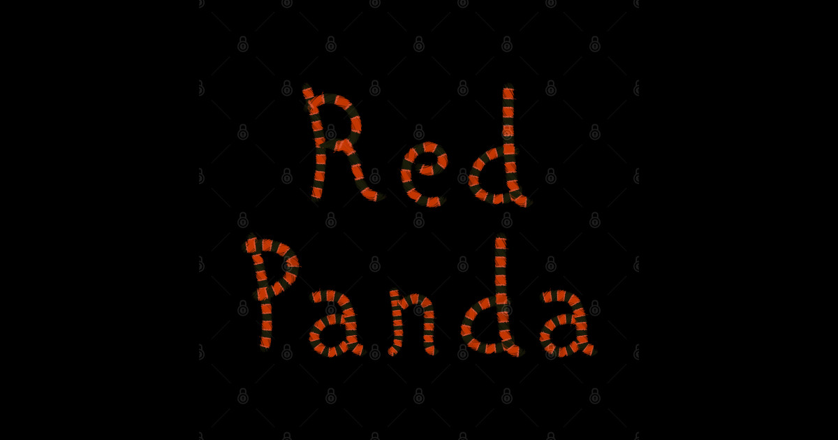 Red Panda Text with Red Panda tail pattern - Red Panda Tail - Sticker ...