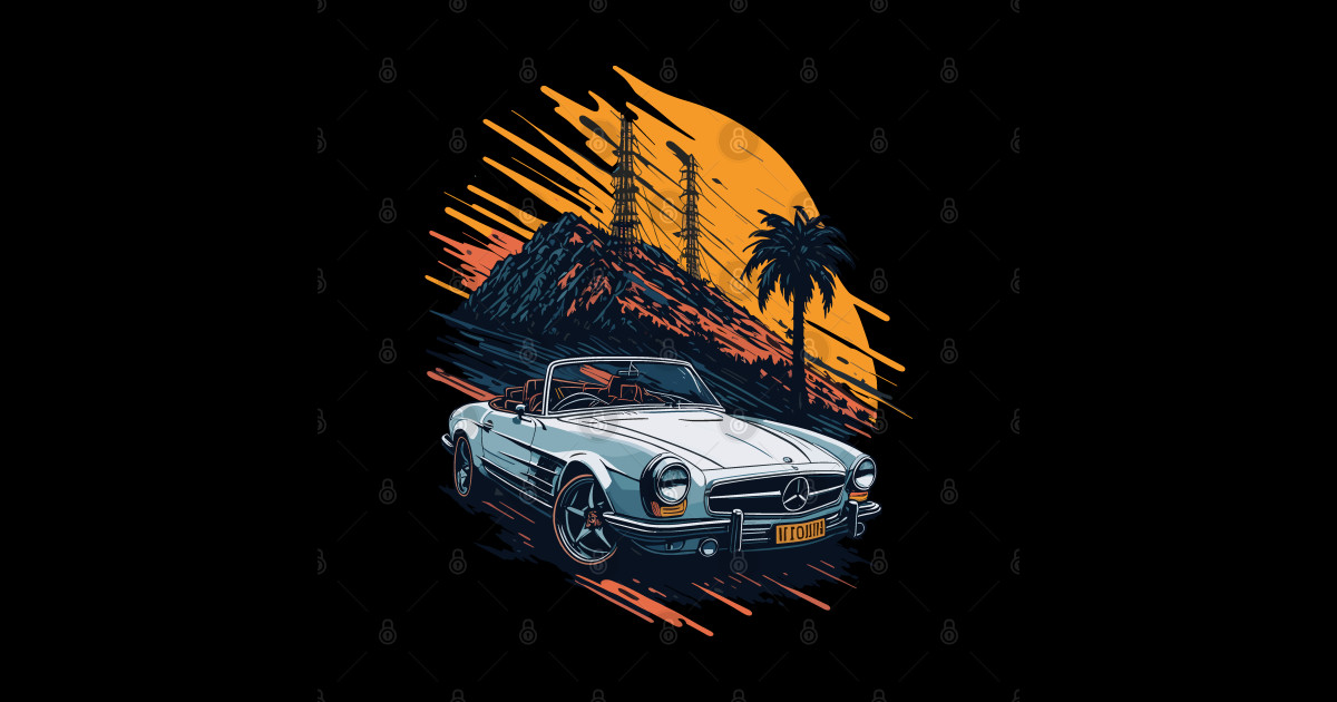 Old Mercedes Classic Car - Mercedes - Sticker | TeePublic