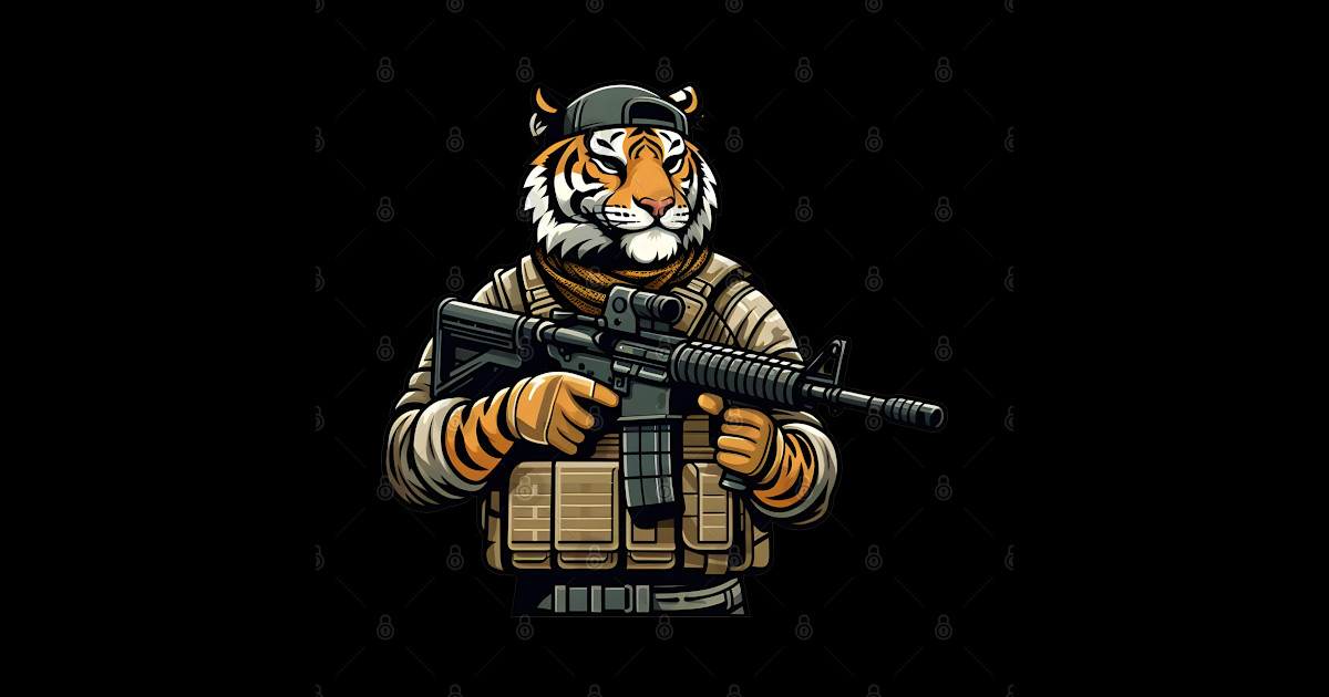 Tactical Tiger - Tiger - Sticker | TeePublic