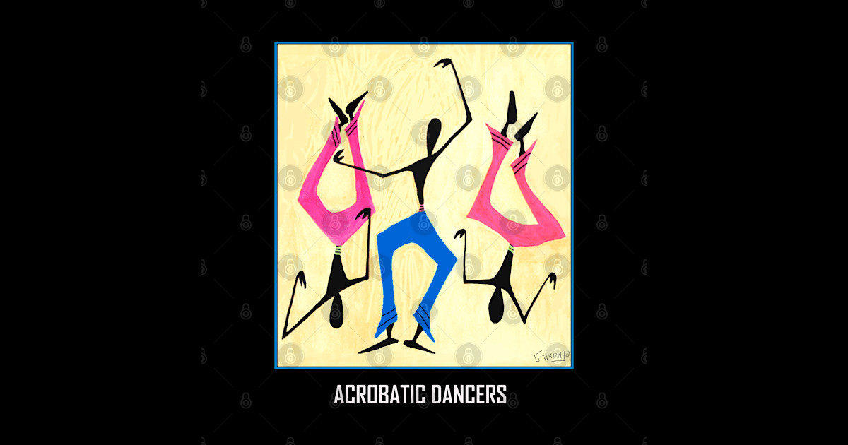 Acrobatic dancers - African Art Acrobatic Dancers - Sticker | TeePublic