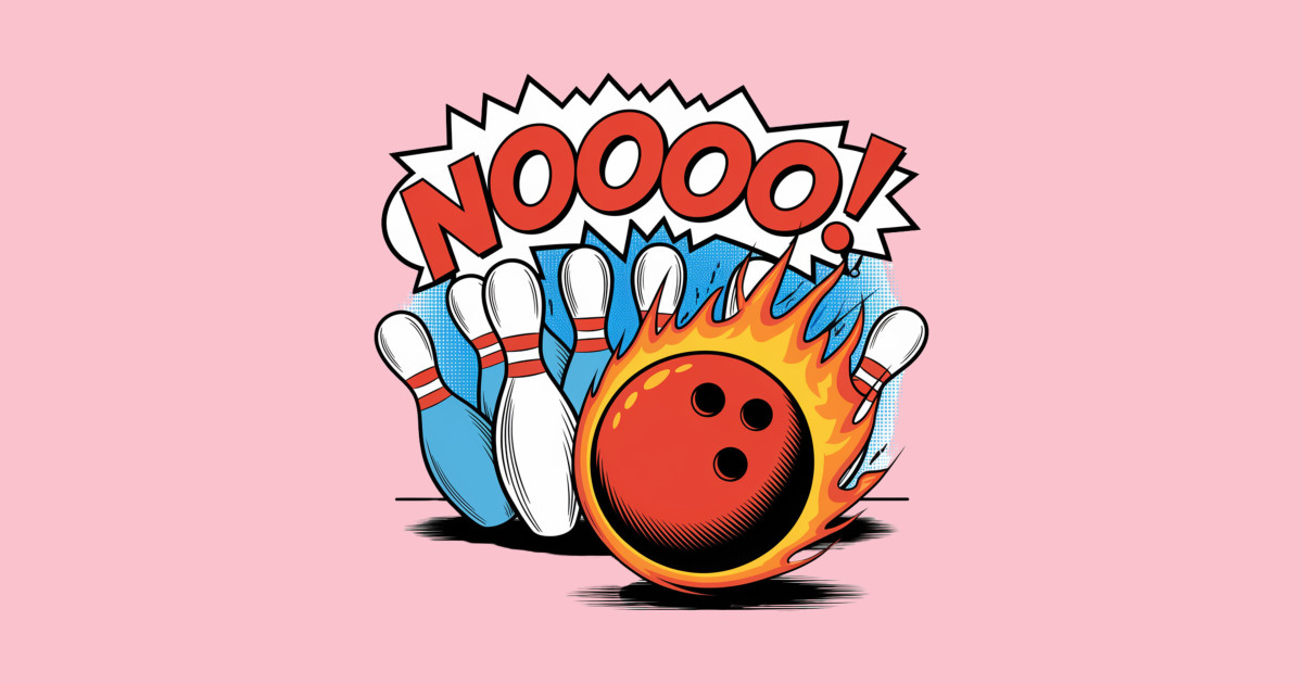 Scared Bowling Pins Funny Bowling Player - Scared Bowling Pins - T ...