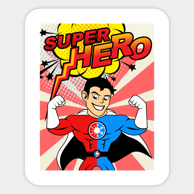 Super Hero superguy with muscles - Superman - Sticker | TeePublic