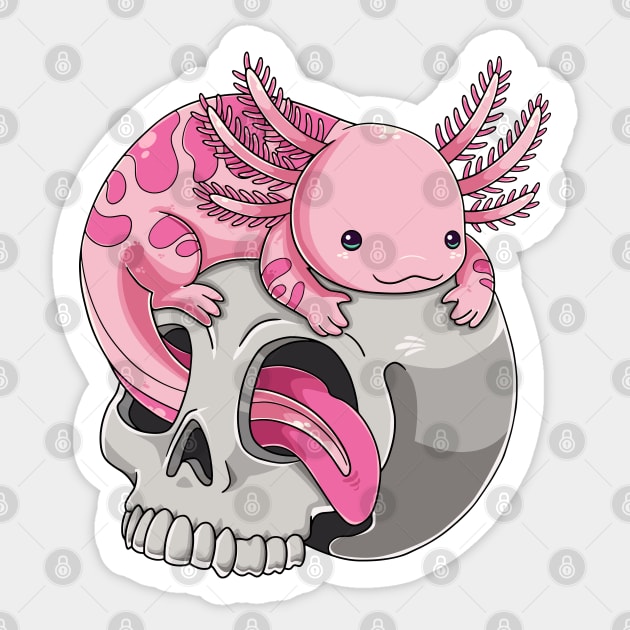 Axolotl on the Skull Throne: Reign of Cuteness - Axolotl - Sticker ...