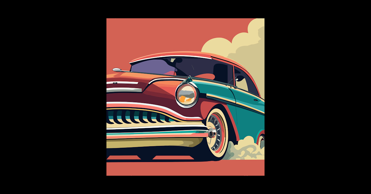 classic car poster - Pop Art - Sticker | TeePublic